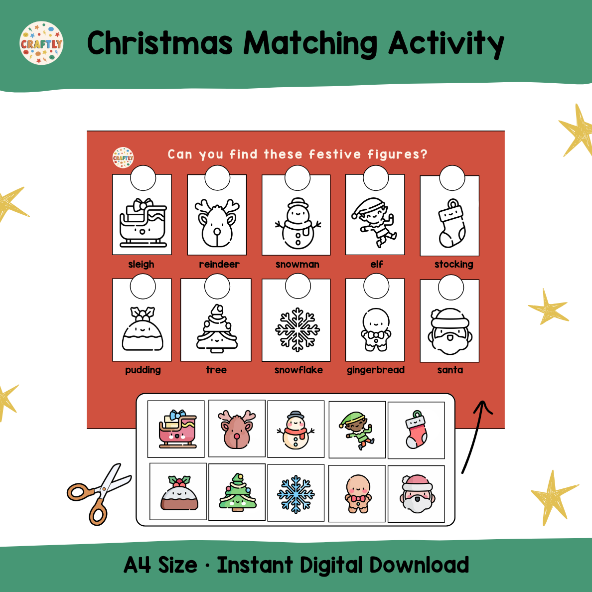 PRINTABLE Christmas Matching Activity – Craftly Ltd