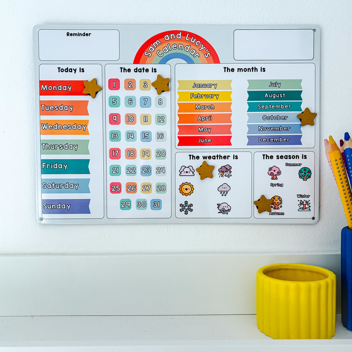 Children's Muted Rainbow Calendar – Craftly Ltd