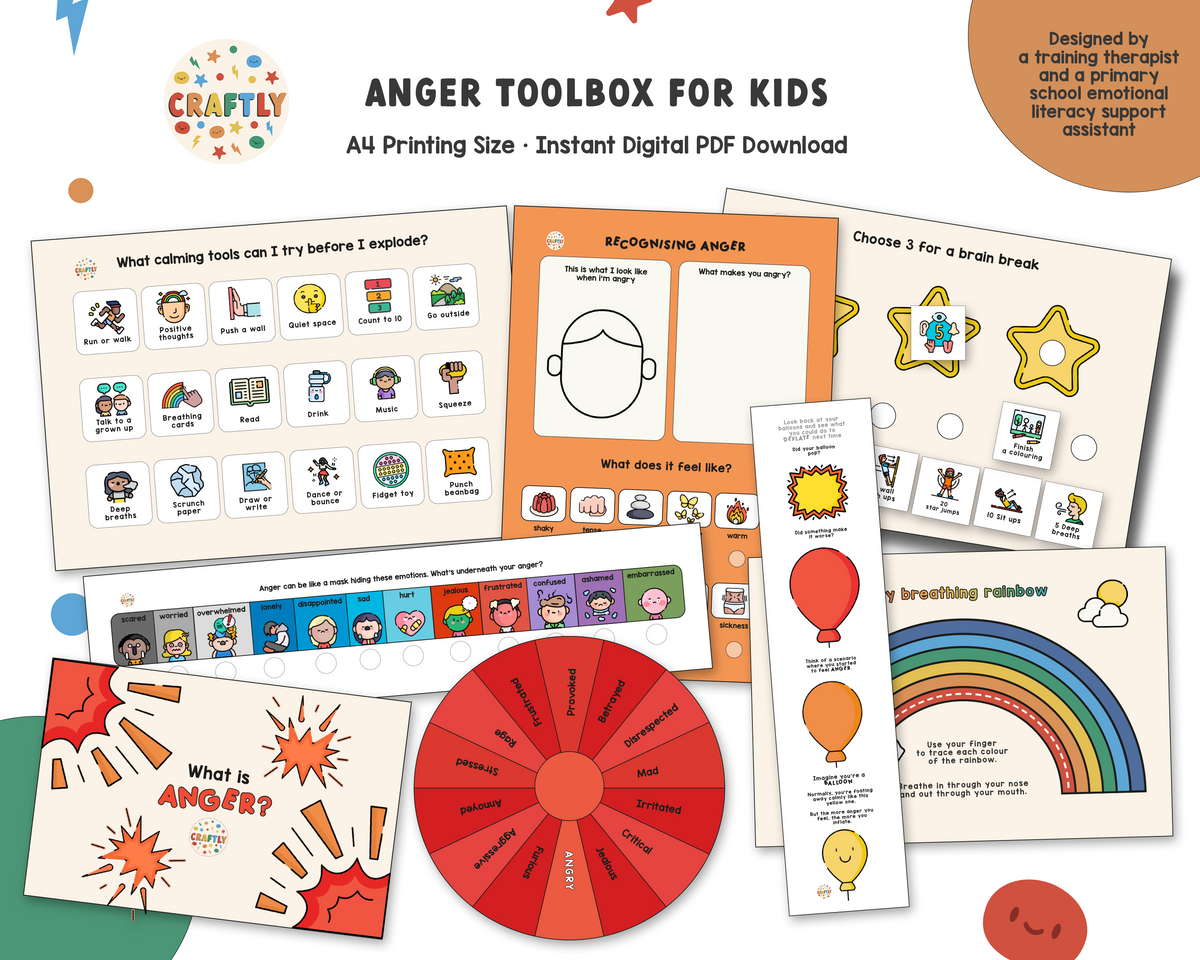 Kids Anger Management Bundle Digital Download – Craftly Ltd
