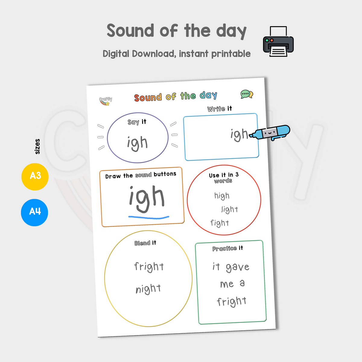 PRINTABLE Sound of the Day – Craftly Ltd