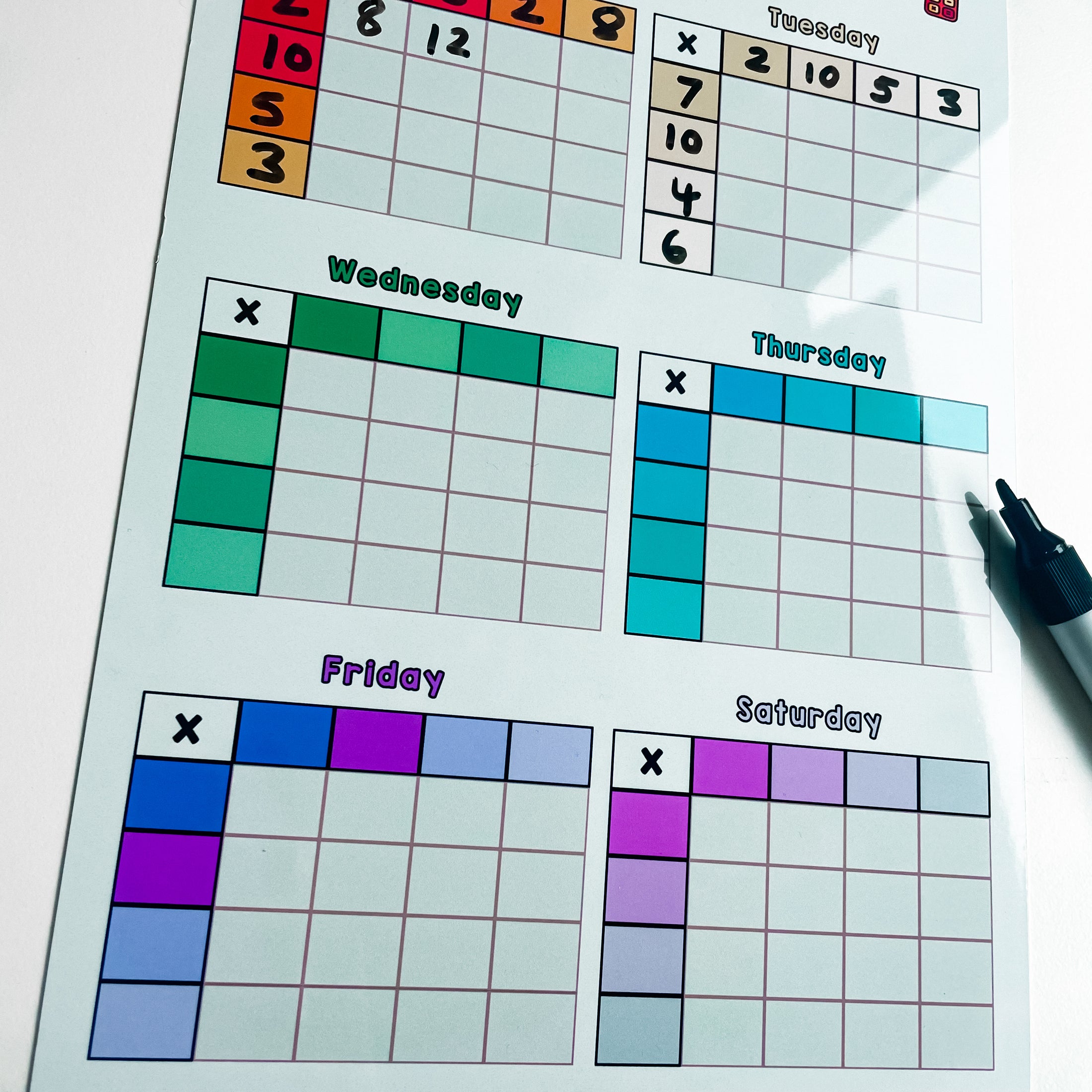 Weekly Times Tables Whiteboard – Craftly Ltd