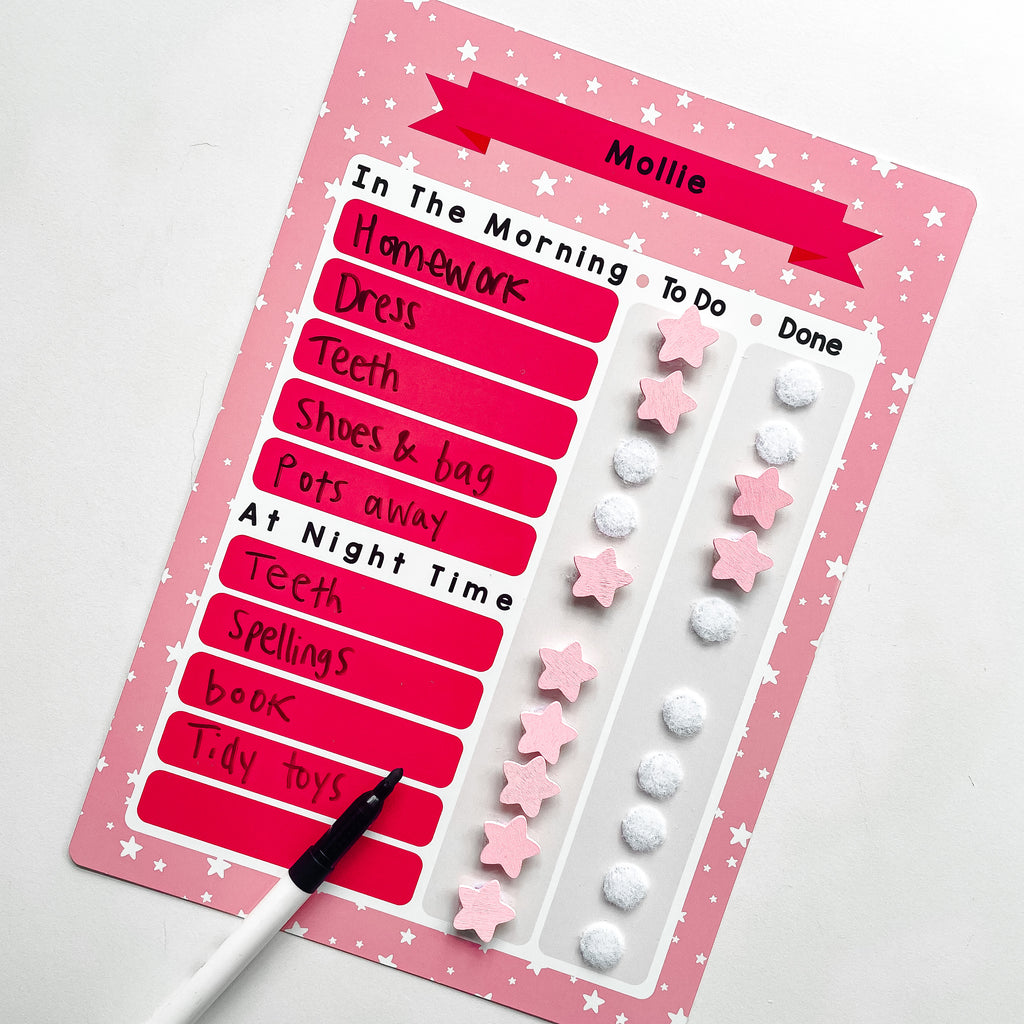 Stars To Do List Chores Chart Whiteboard (CHOOSE YOUR COLOUR ...