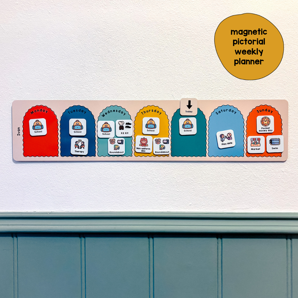 Magnetic Weekly Visual Planner for Children | Visual Routine Support ...