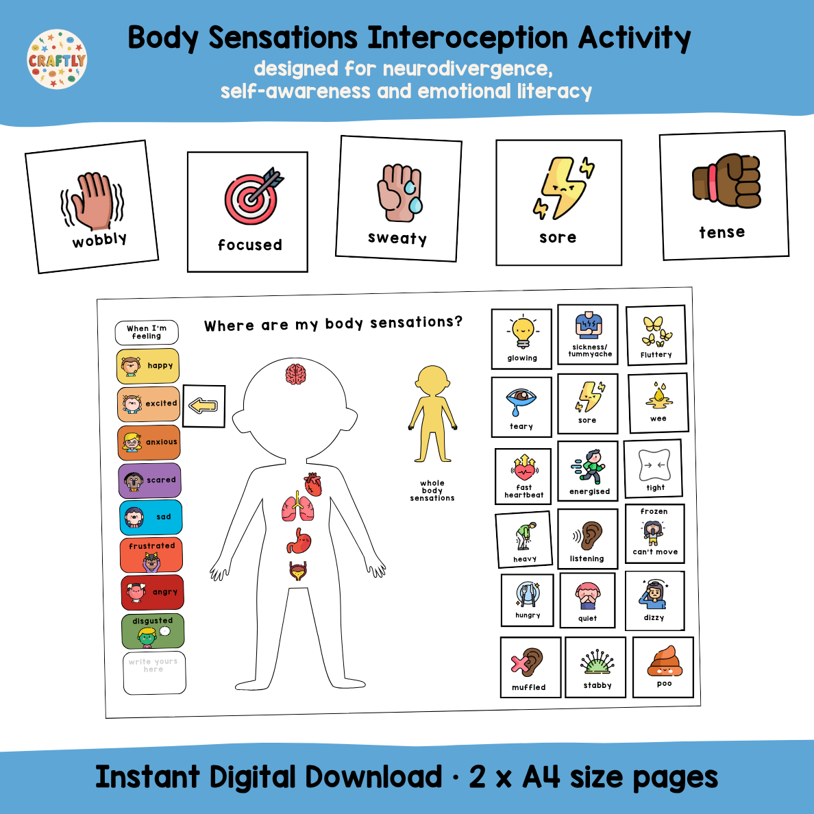PRINTABLE Body Sensations And Emotions Activity – Craftly Ltd