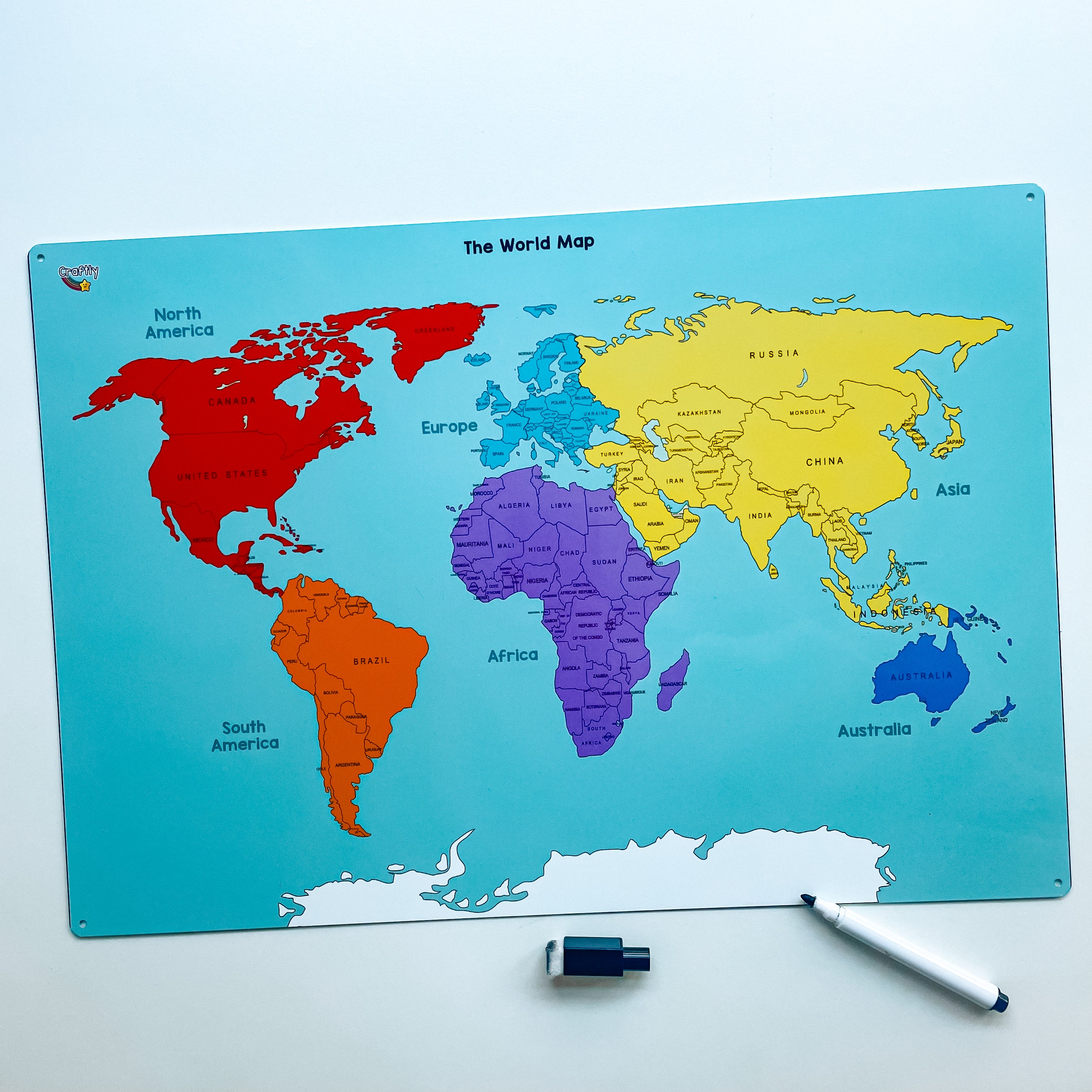 The World Map Aluminium Whiteboard – Craftly Ltd