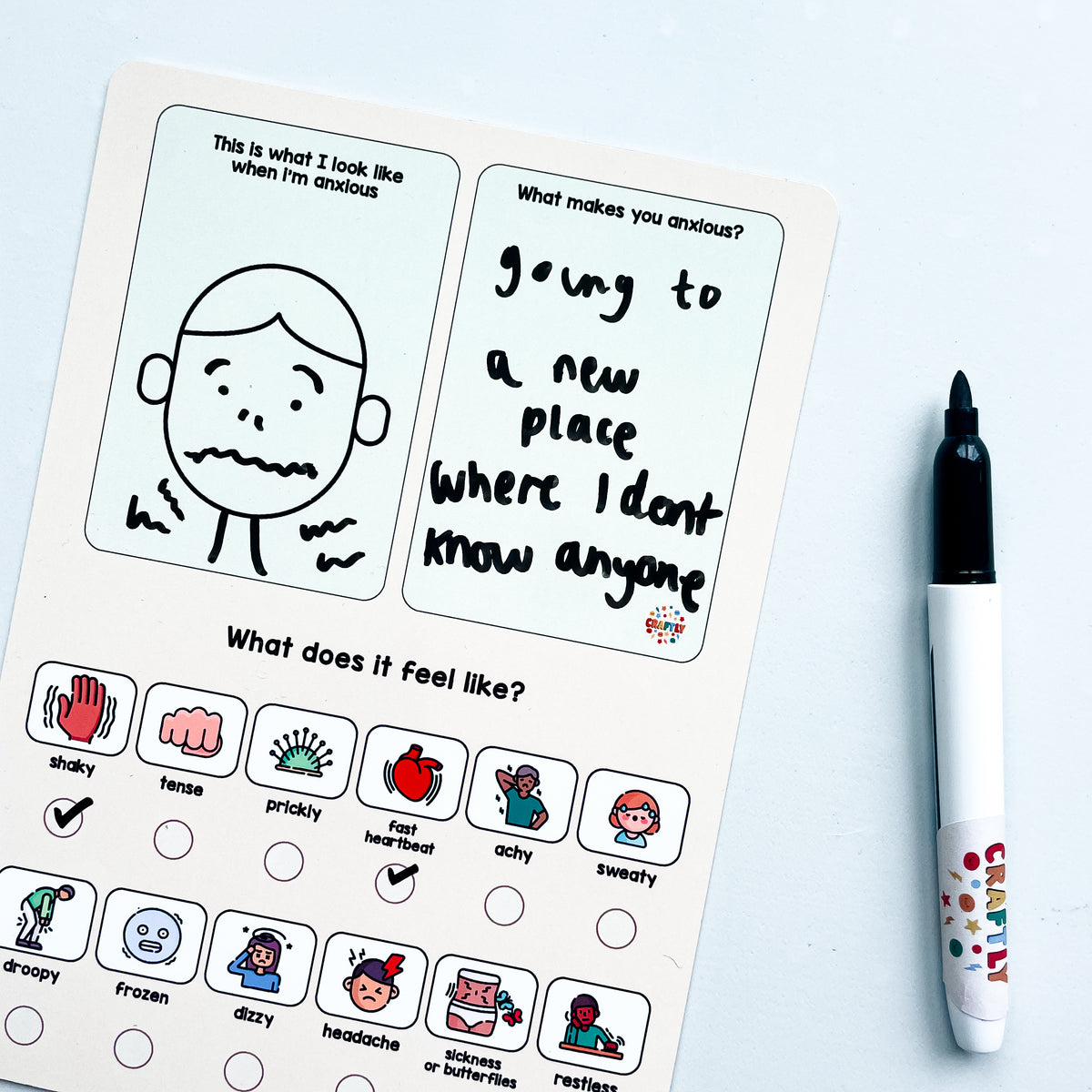 Anxiety Sensations Reflection Board – Craftly Ltd