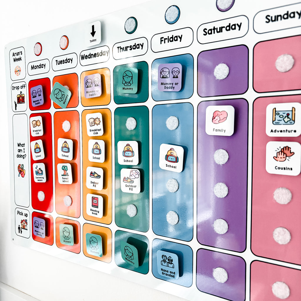 Bespoke Visual Weekly Planner with Drop-Off & Pick-Up Sections ...