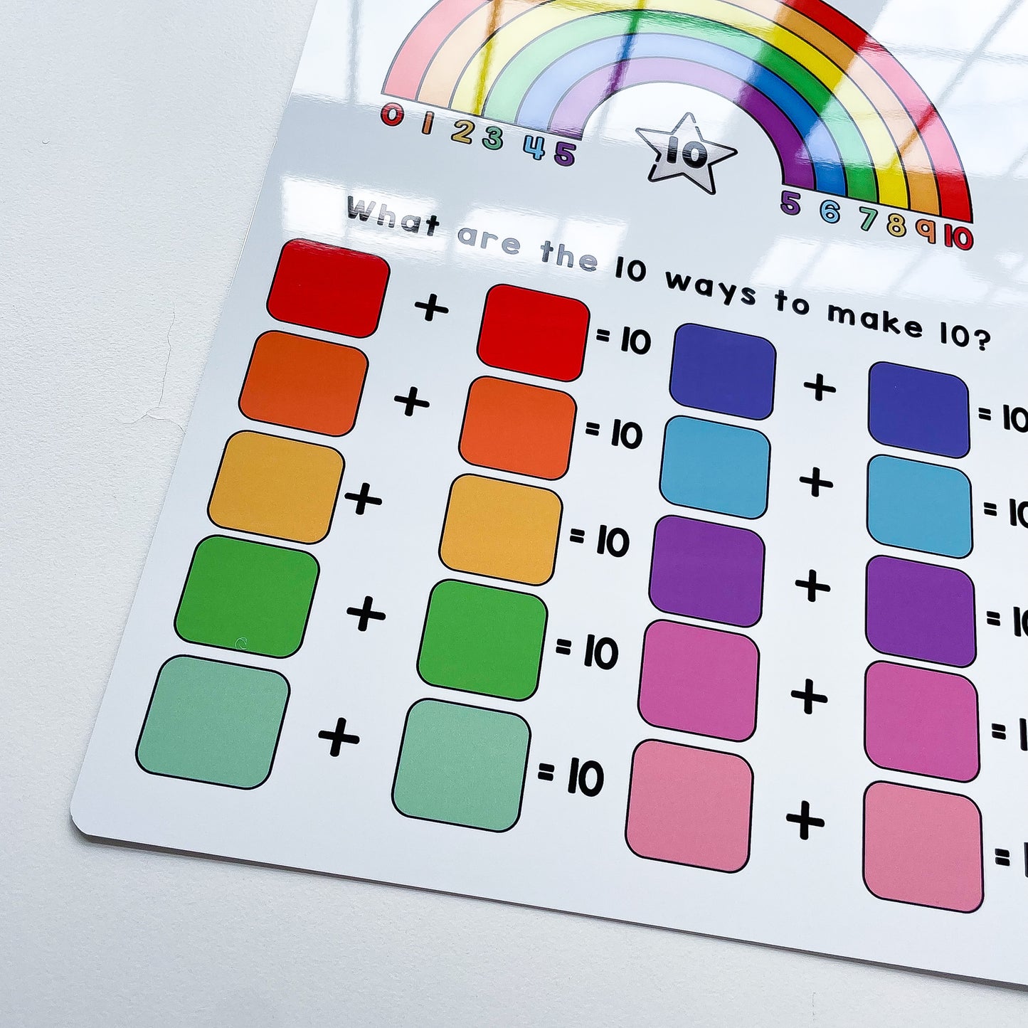 Number Bonds to 10 Maths Activity Whiteboard – Craftly Ltd