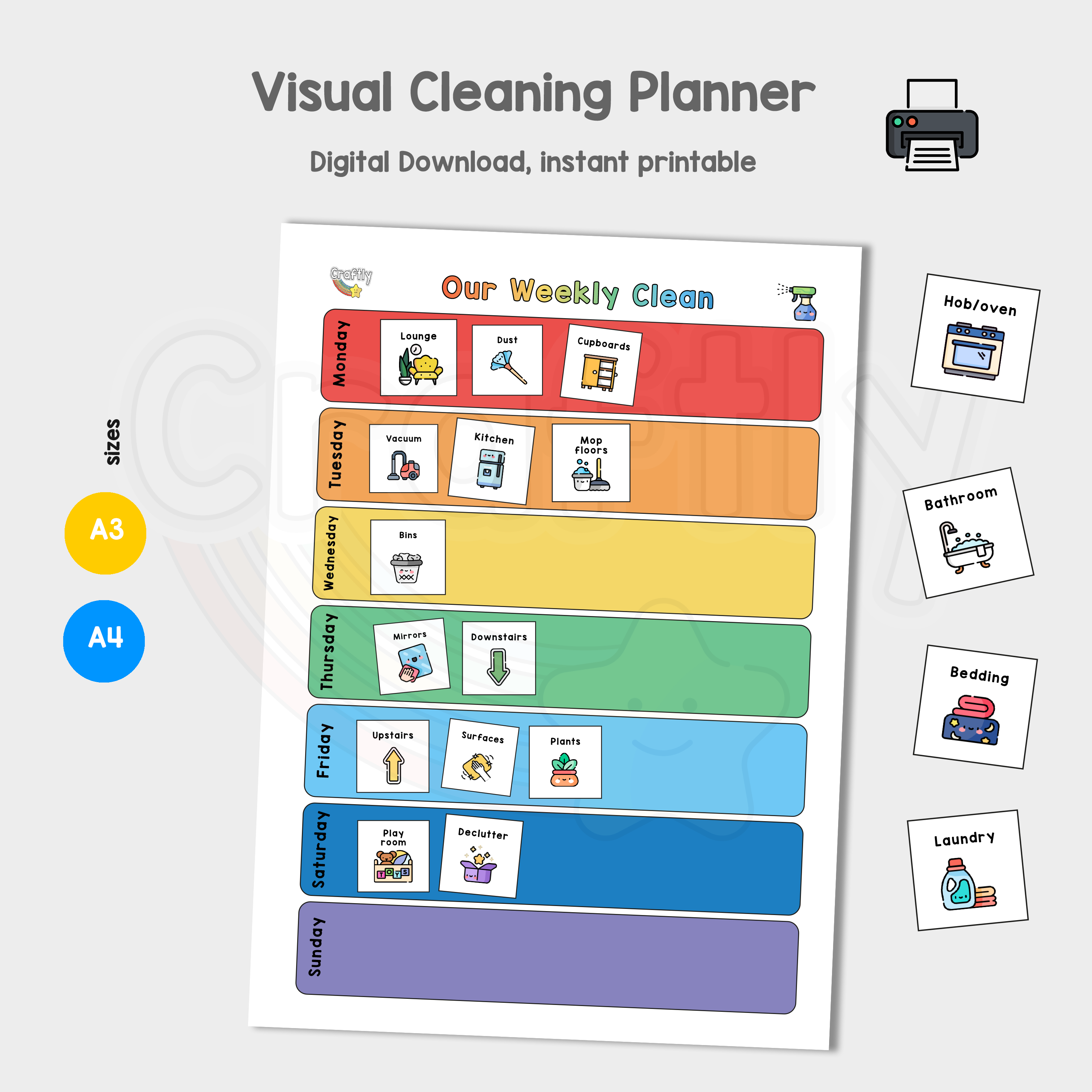 PRINTABLE Cleaning Planner – Craftly Ltd