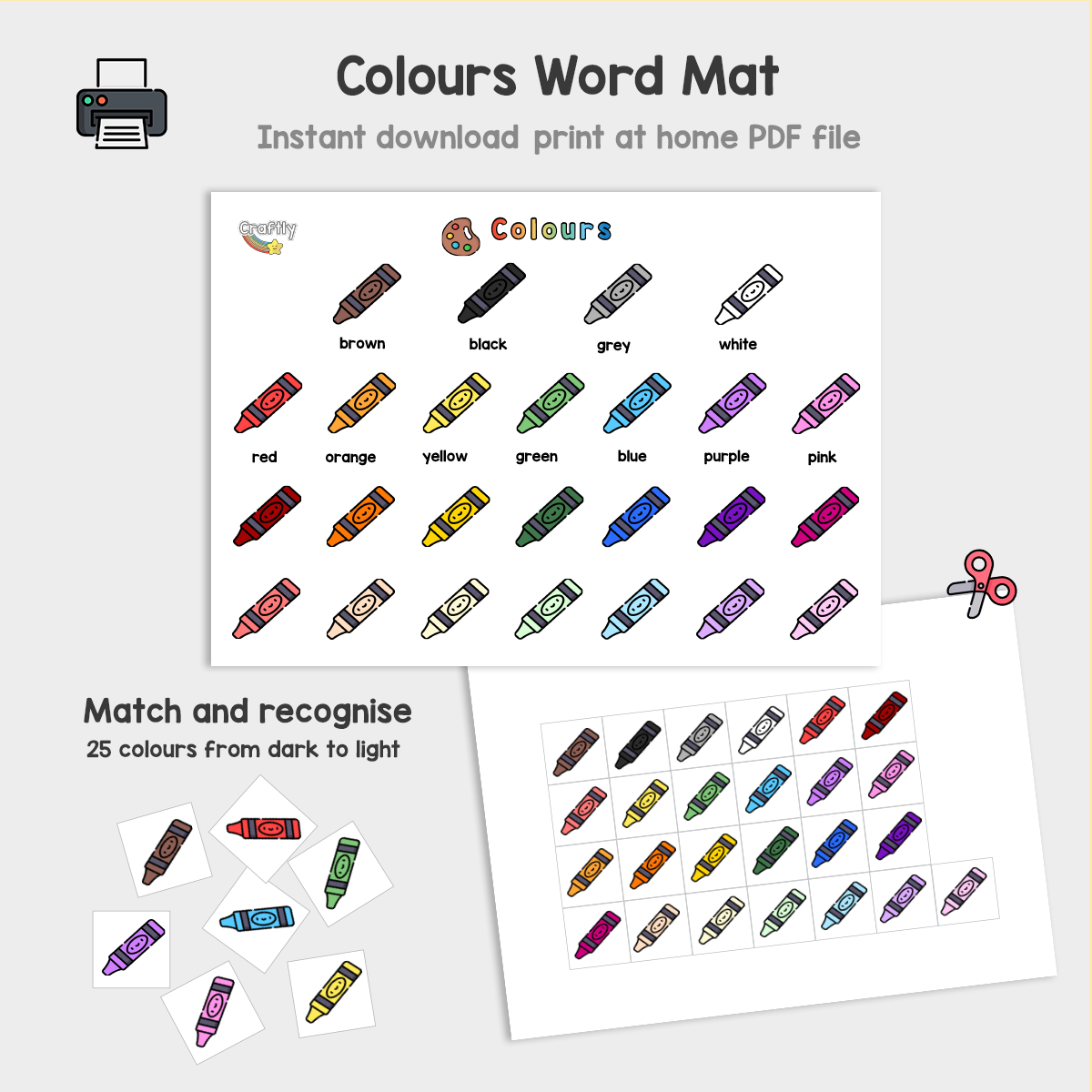 PRINTABLE Colour Matching Activity Mat – Craftly Ltd