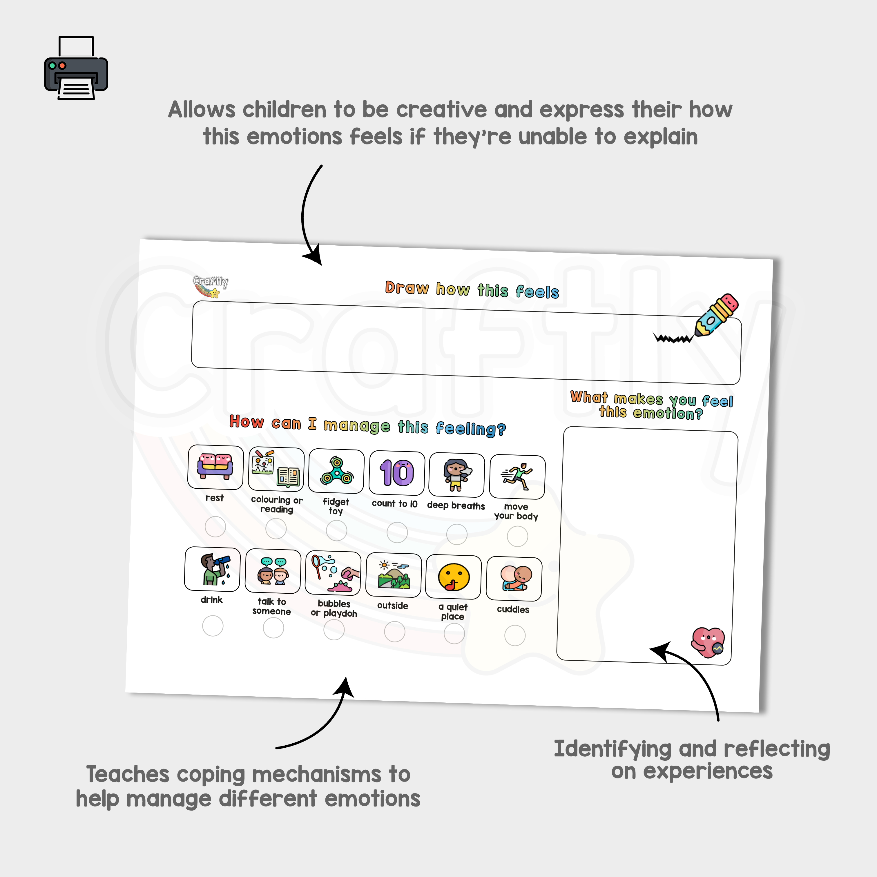 PRINTABLE Emotional Reflection Activity – Craftly Ltd