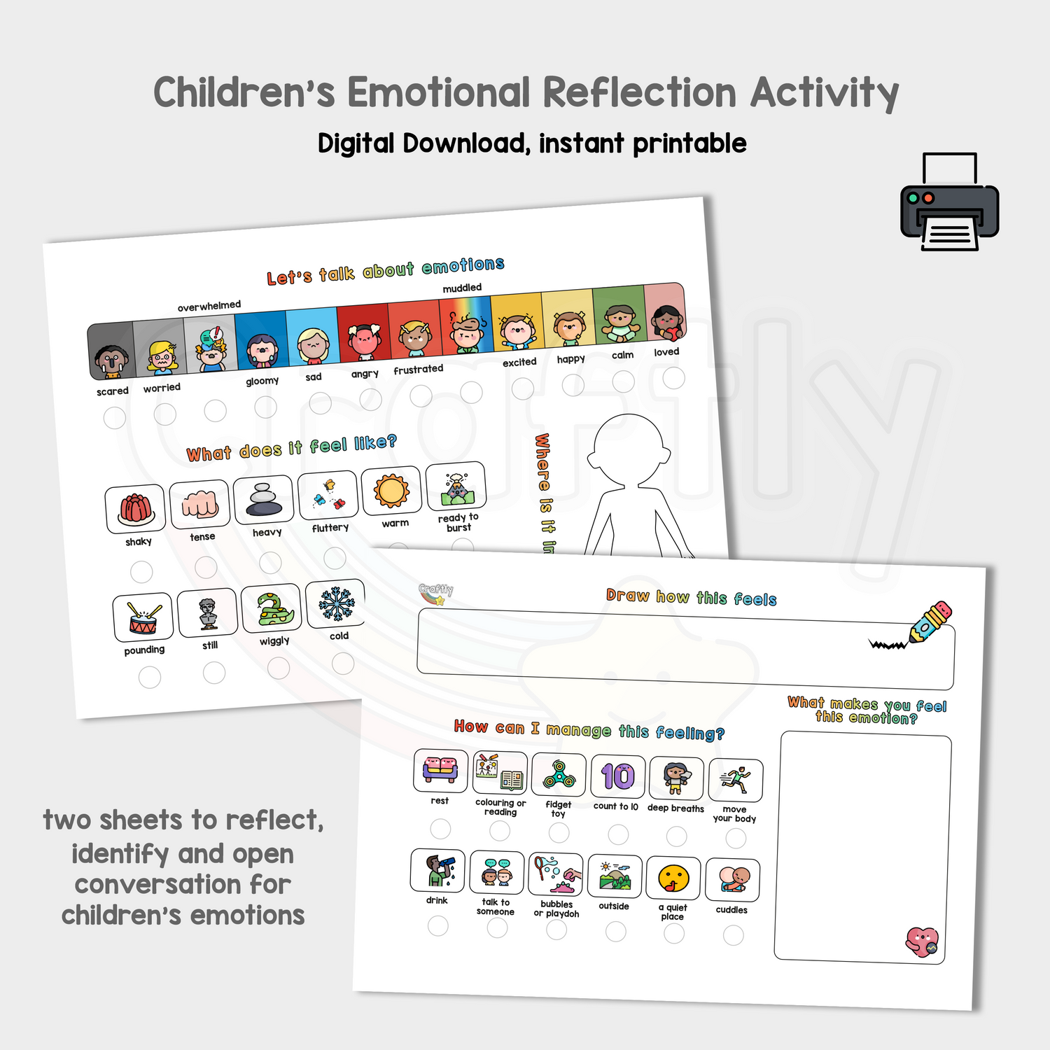 PRINTABLE Emotional Reflection Activity – Craftly Ltd