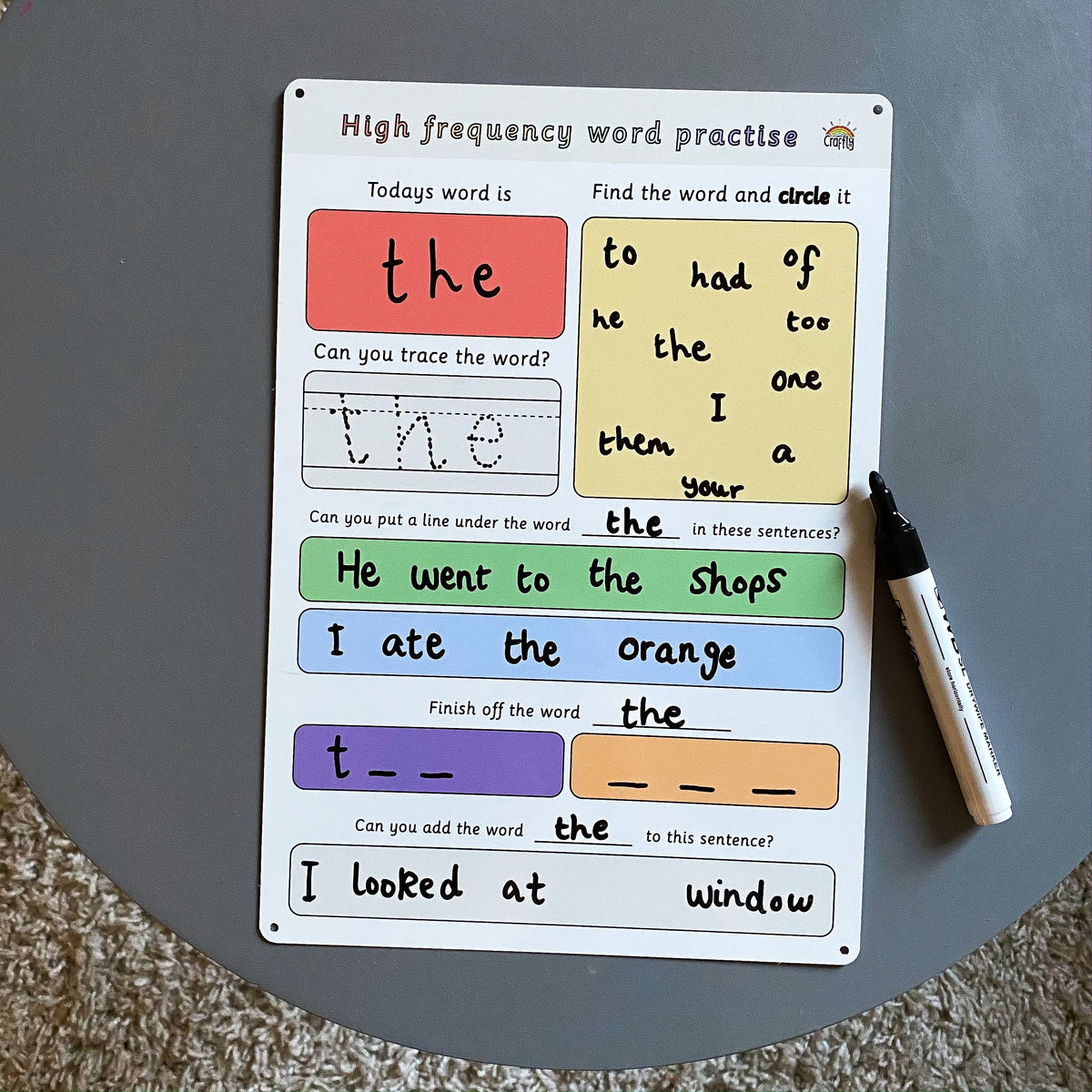 High Frequency Words Practise – Craftly Ltd