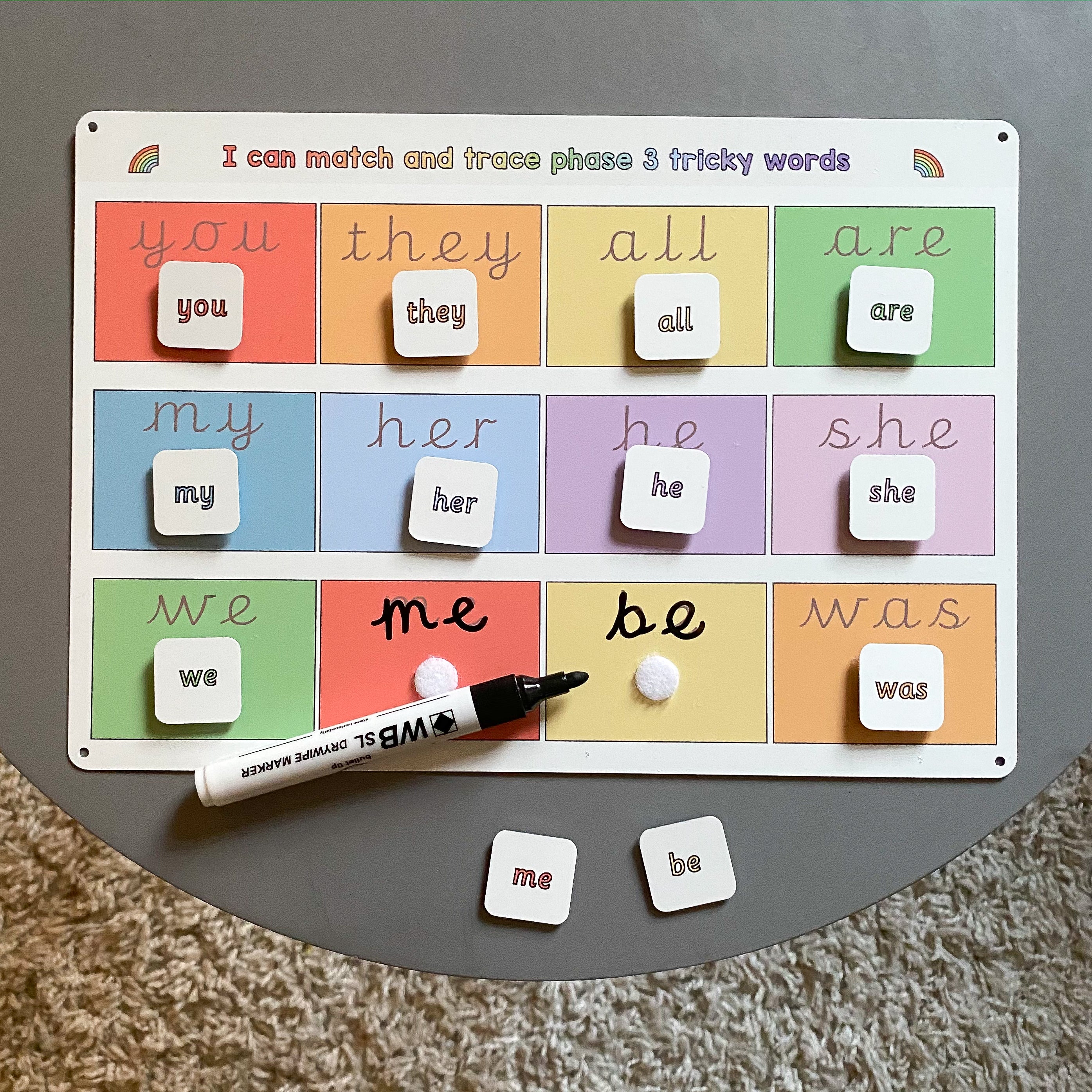Phase 3 Tricky Words Matching Mat – Craftly Ltd