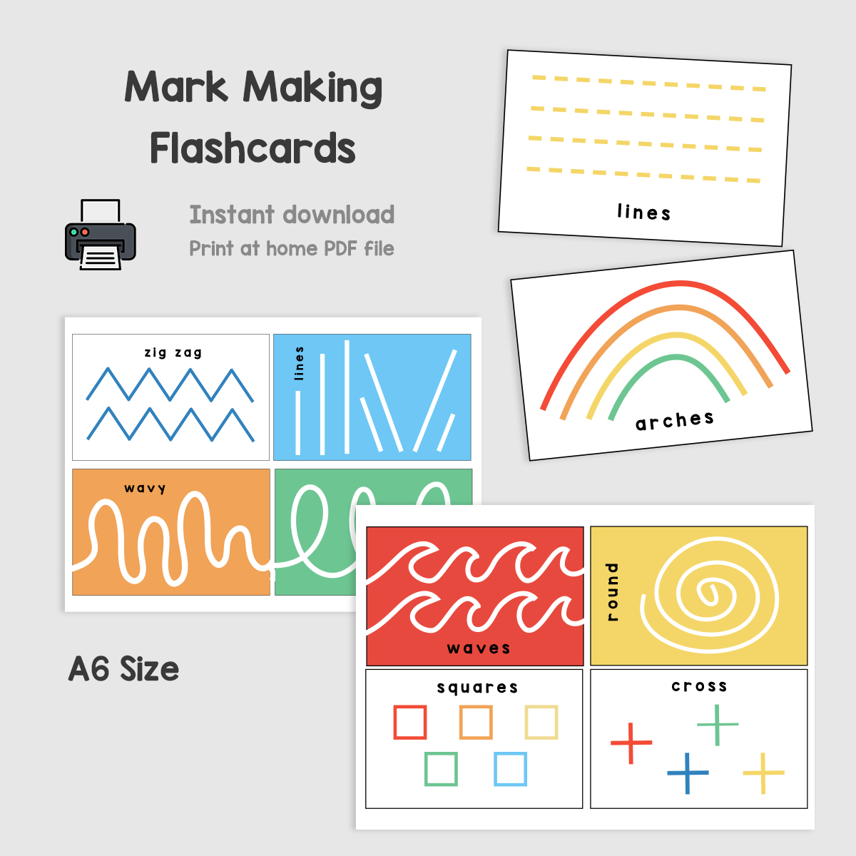 PRINTABLE Mark Making Flashcards – Craftly Ltd