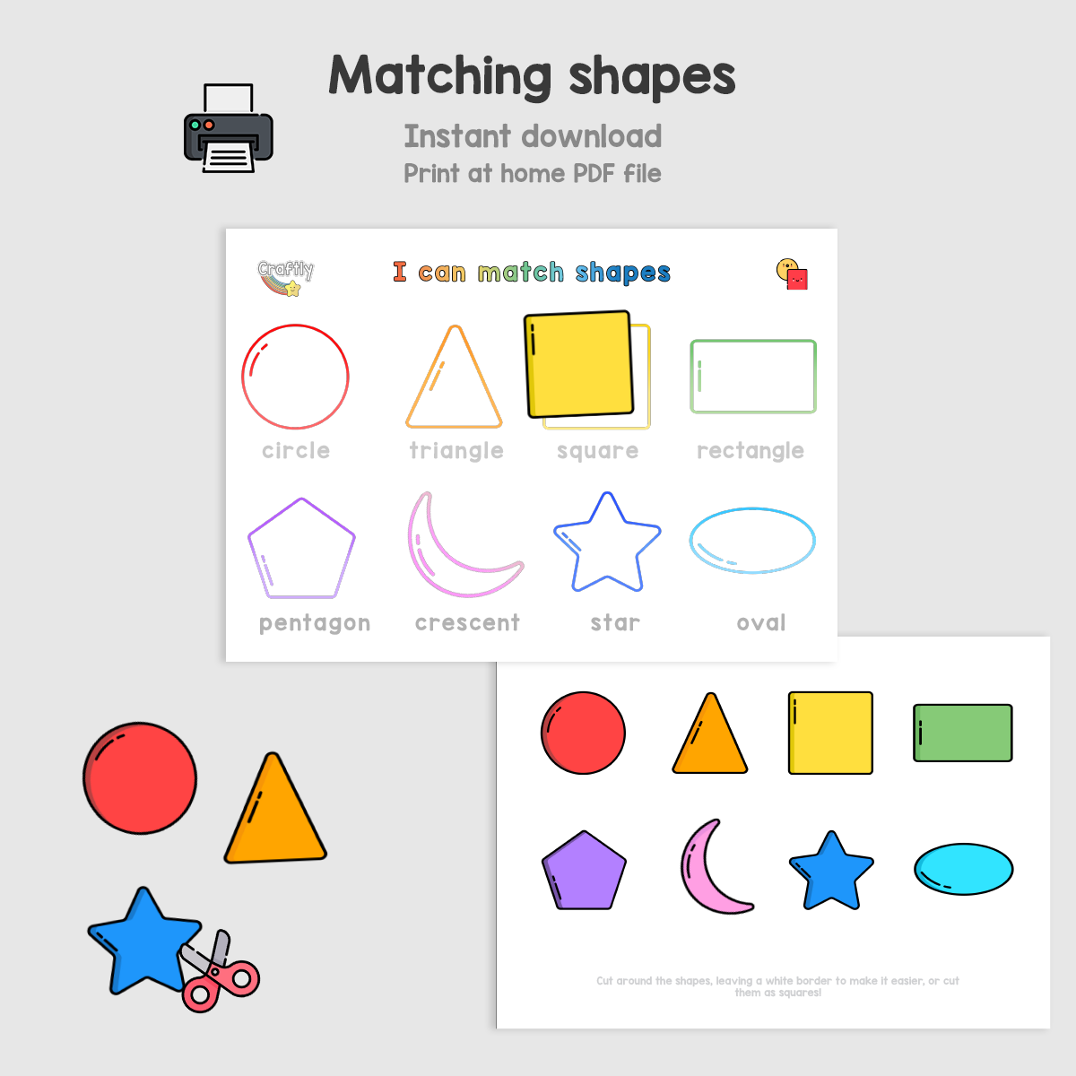 PRINTABLE Shapes Matching Activity – Craftly Ltd