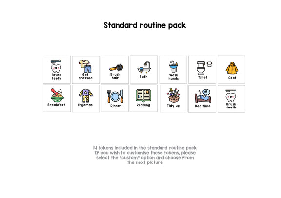 Children's Morning and Evening Routine Chart with Tokens (Pinks ...