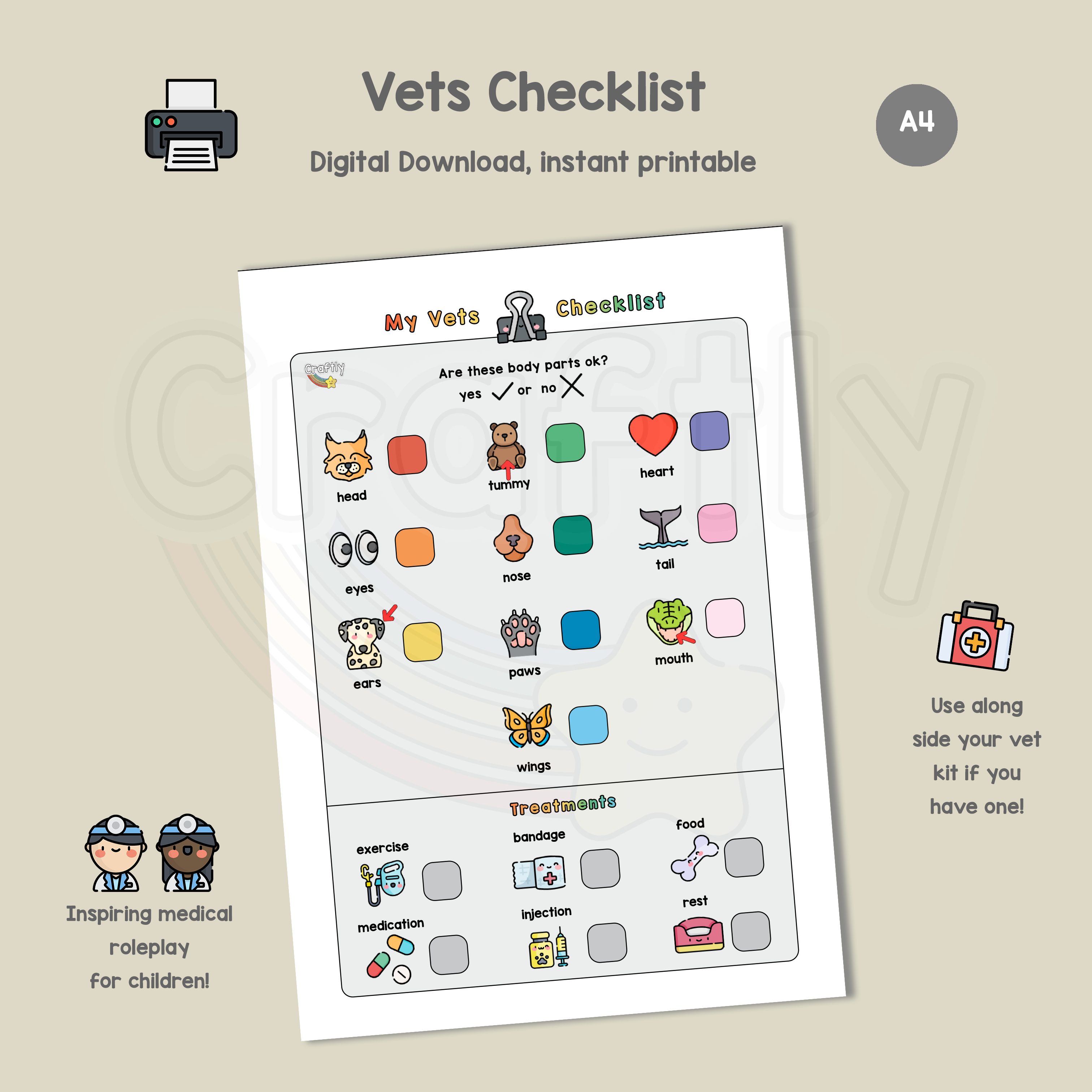 PRINTABLE Vets Checklist Roleplay – Craftly Ltd