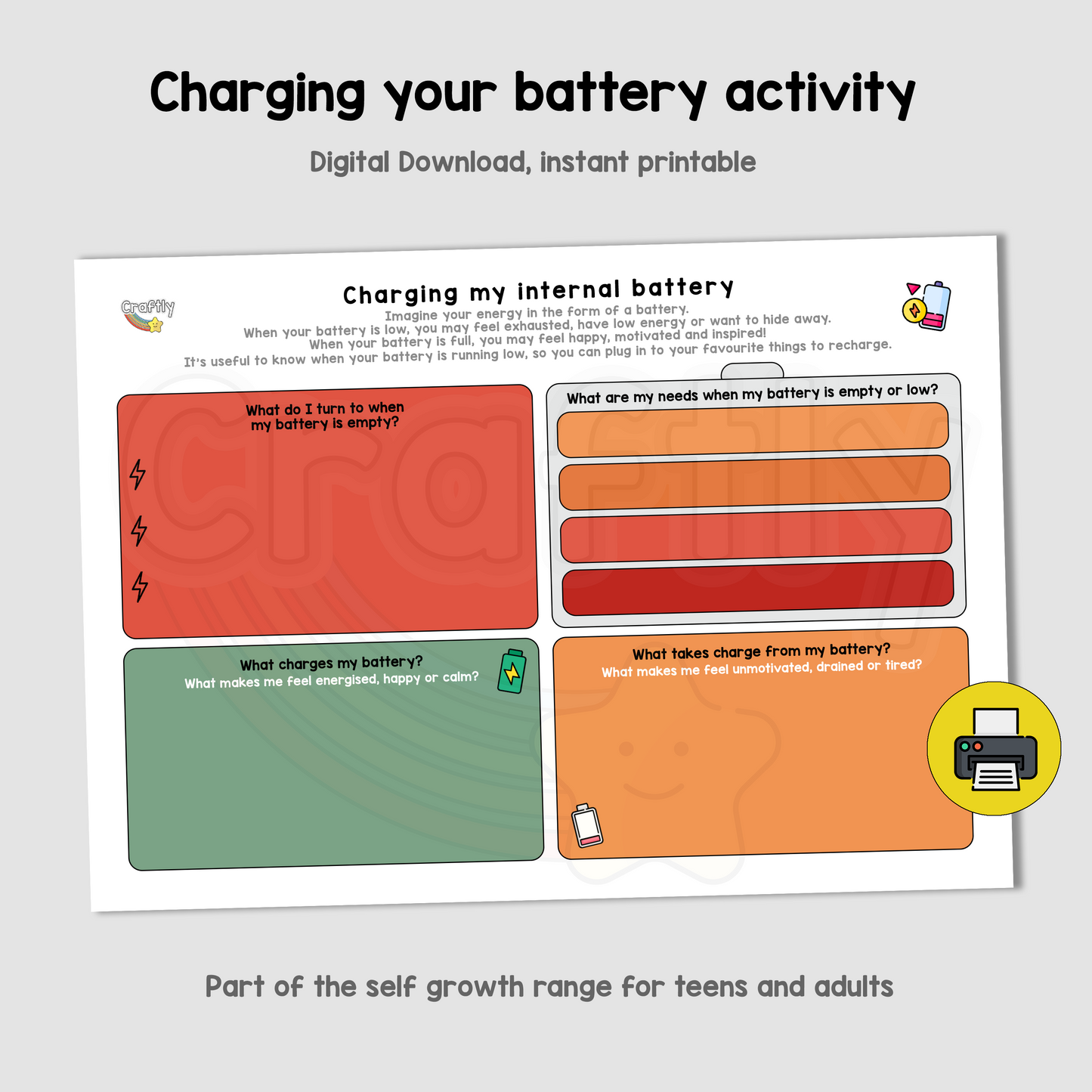 PRINTABLE Internal Battery Reflection – Craftly Ltd