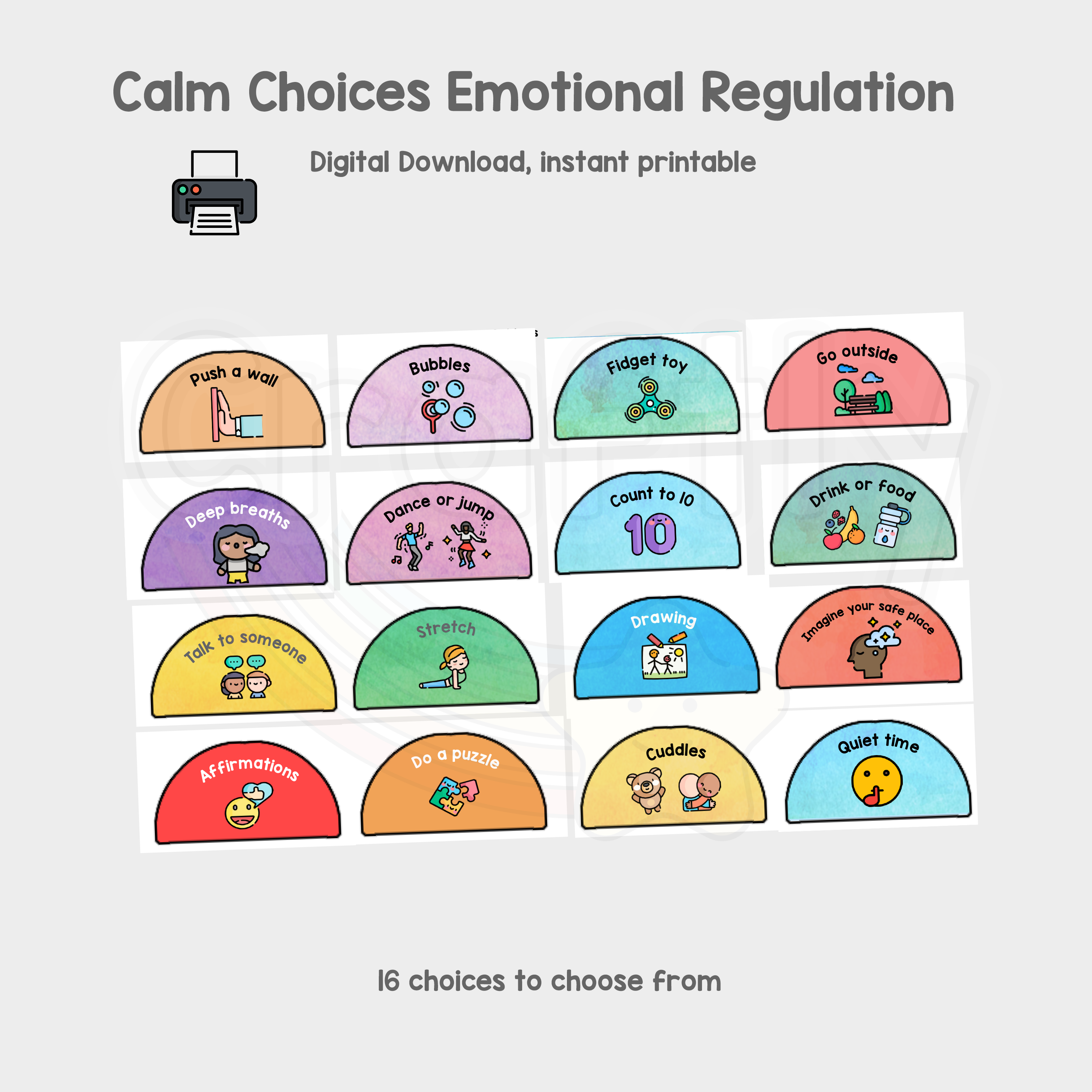 PRINTABLE Emotion Regulation Calm Scoops Activity – Craftly Ltd