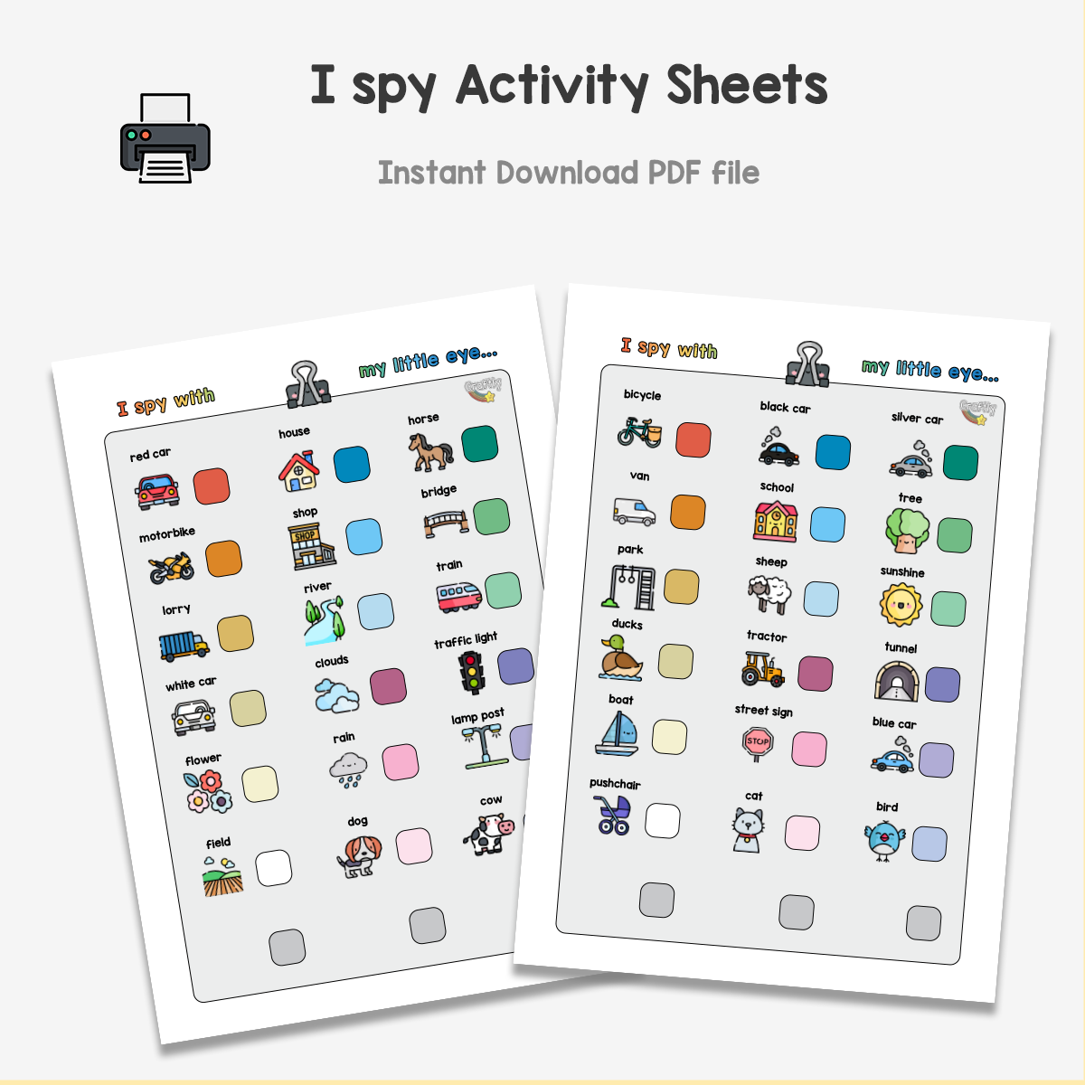 PRINTABLE I Spy Tick List Whiteboard – Craftly Ltd