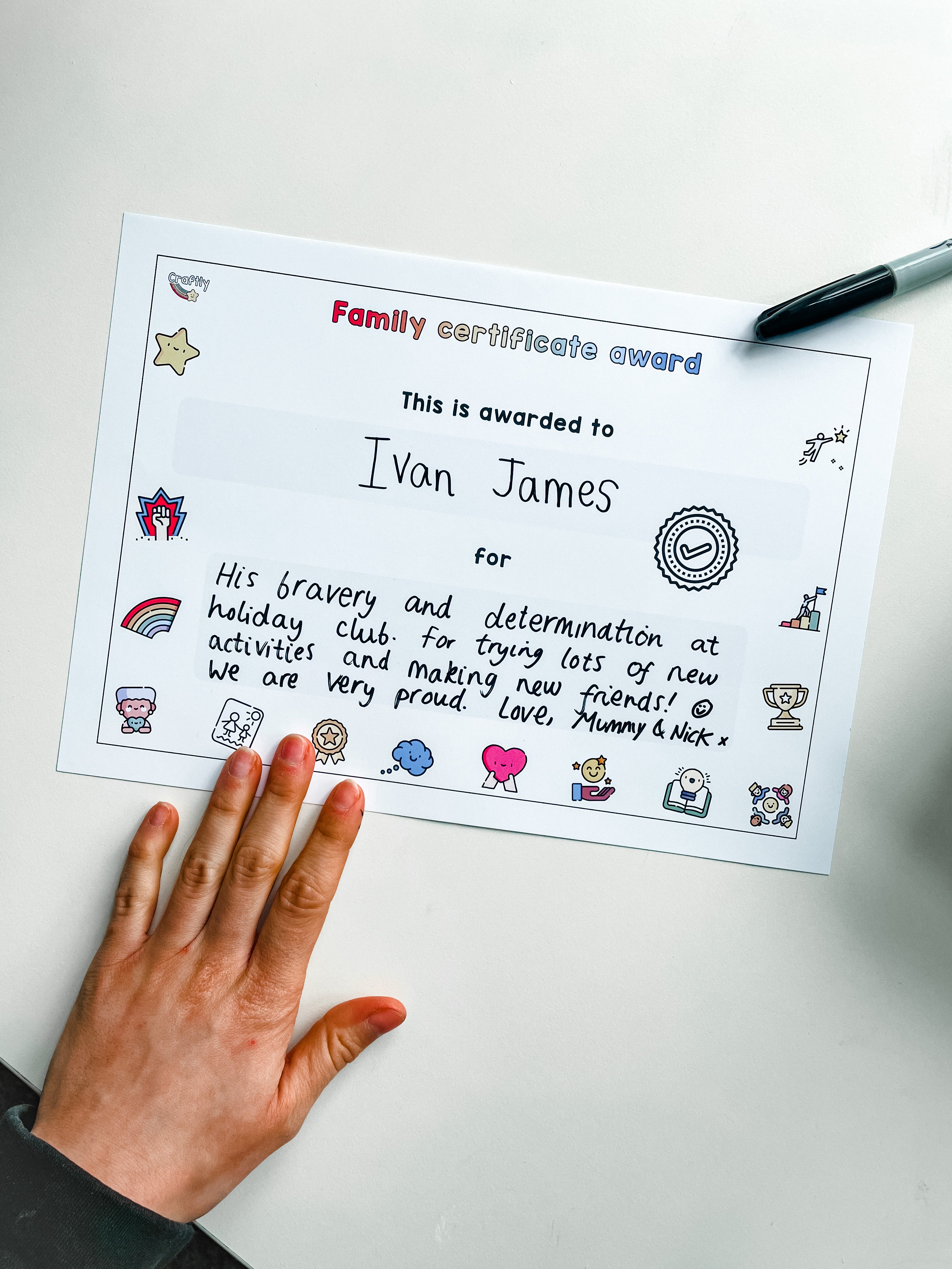PRINTABLE Family Reward Certificate – Craftly Ltd