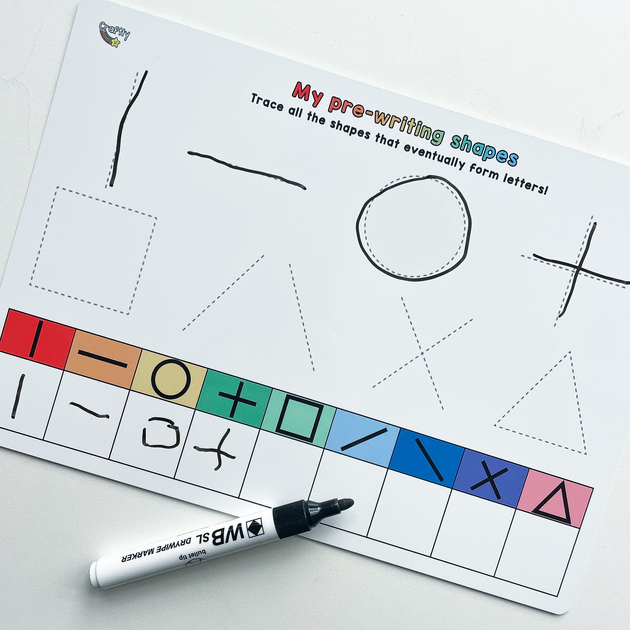 Prewriting Shapes Practice Whiteboard – Craftly Ltd