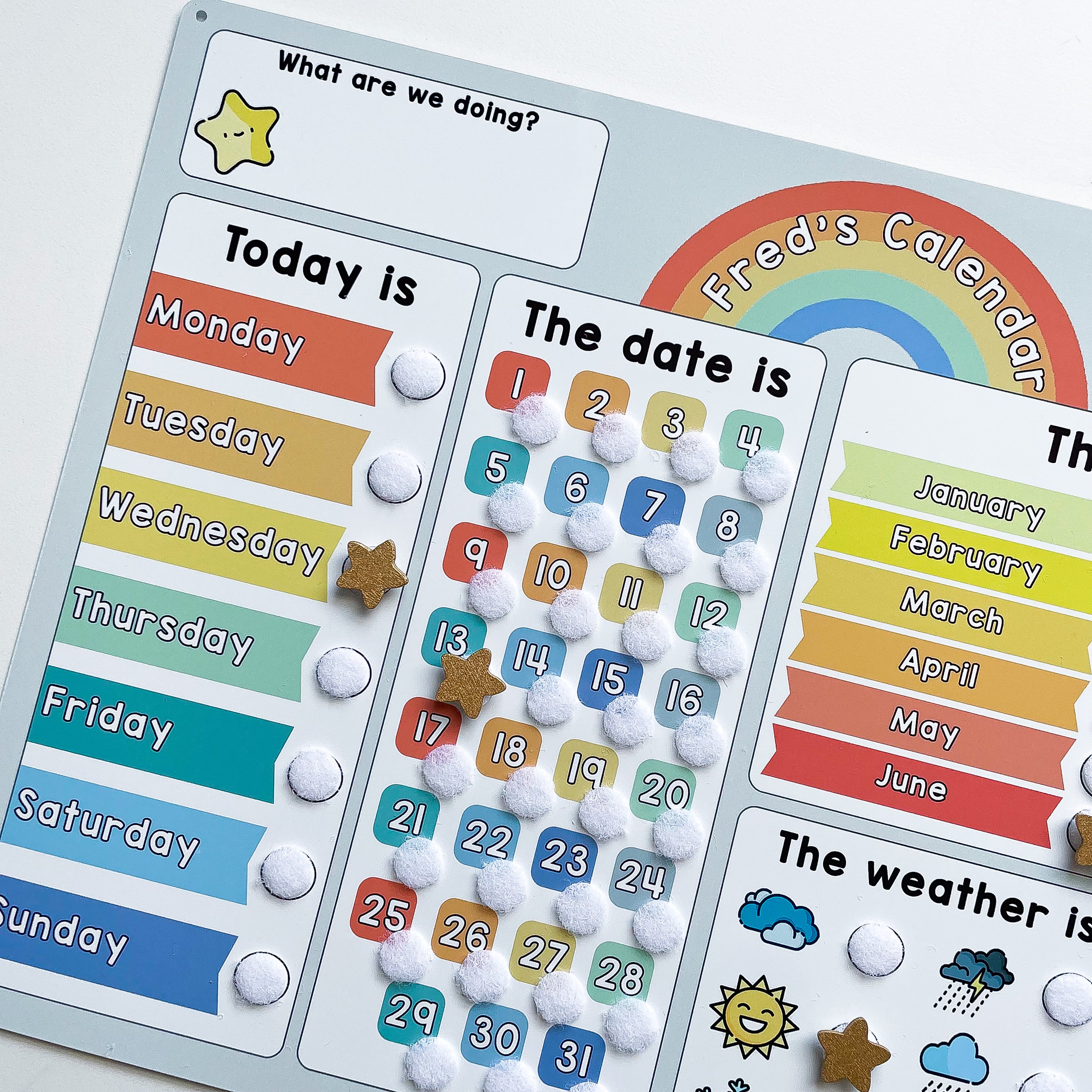 Children's Muted Rainbow Calendar – Craftly Ltd