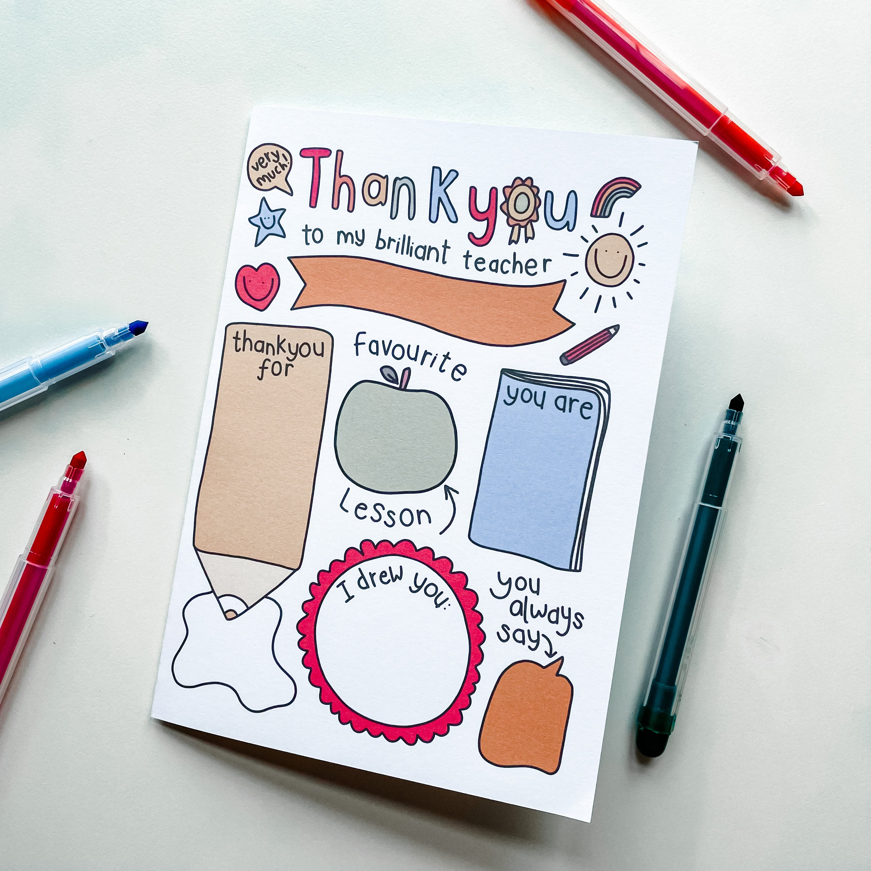 Thank you Teacher Card – Craftly Ltd