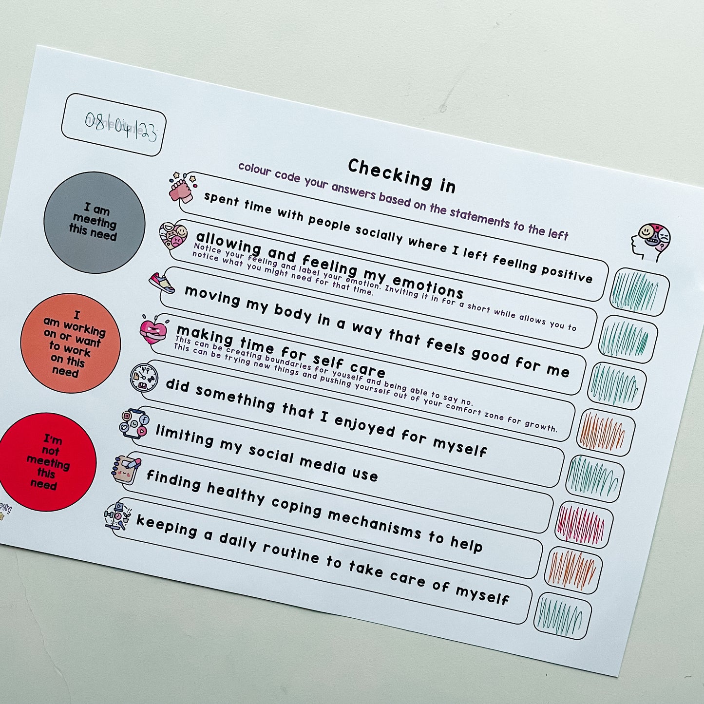 PRINTABLE Mental Health Check In – Craftly Ltd