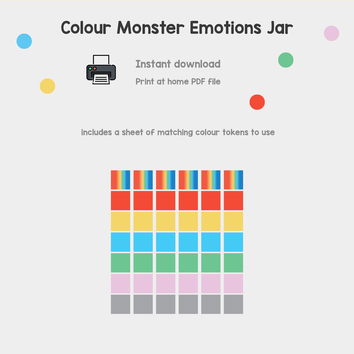 PRINTABLE Colour Monster Emotions Jar – Craftly Ltd