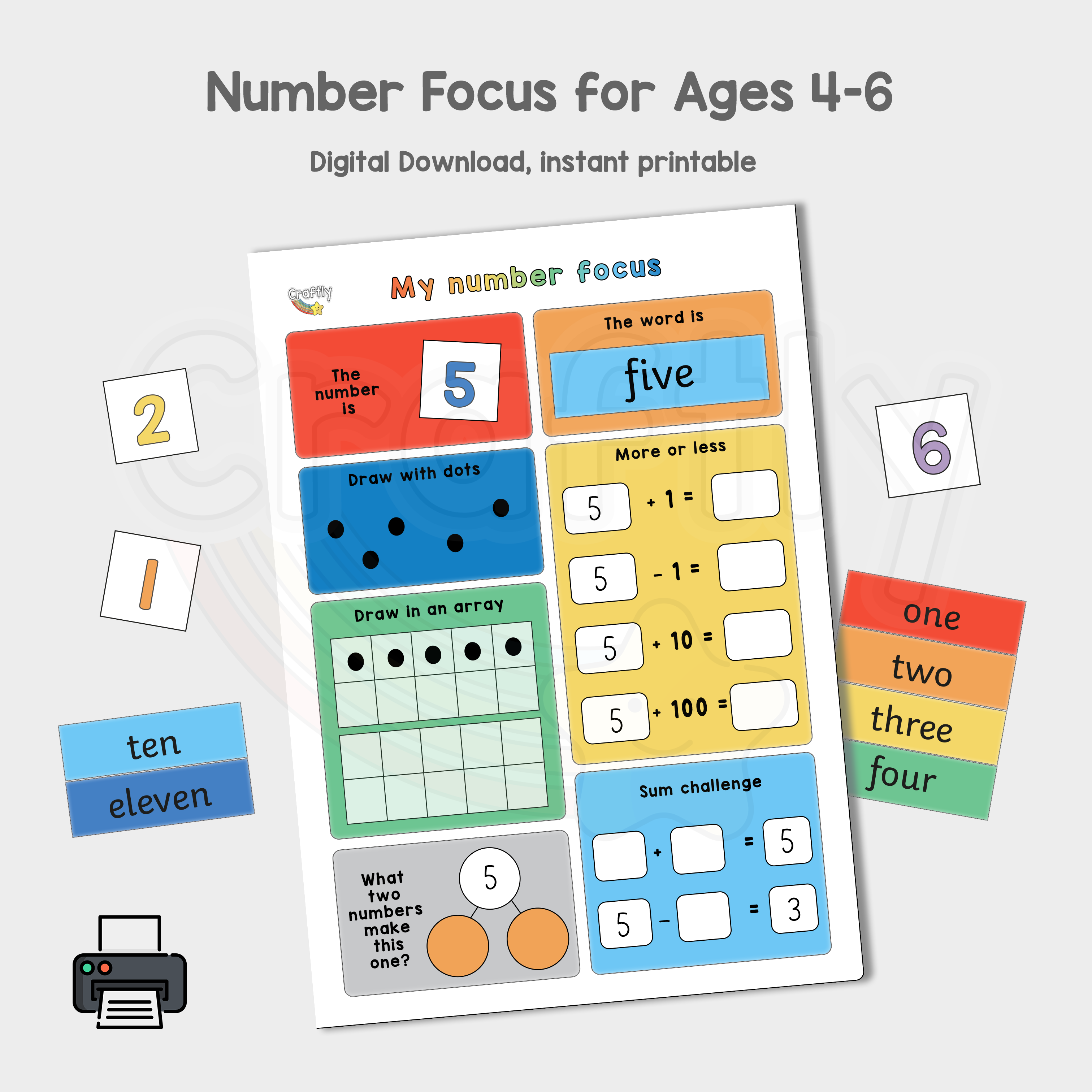 PRINTABLE Number Focus (EYFS - Year 1) – Craftly Ltd