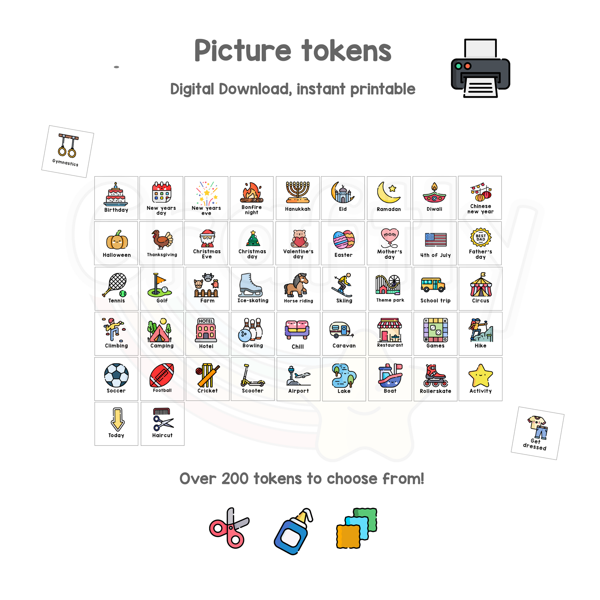 PRINTABLE Planner Picture Tokens – Craftly Ltd