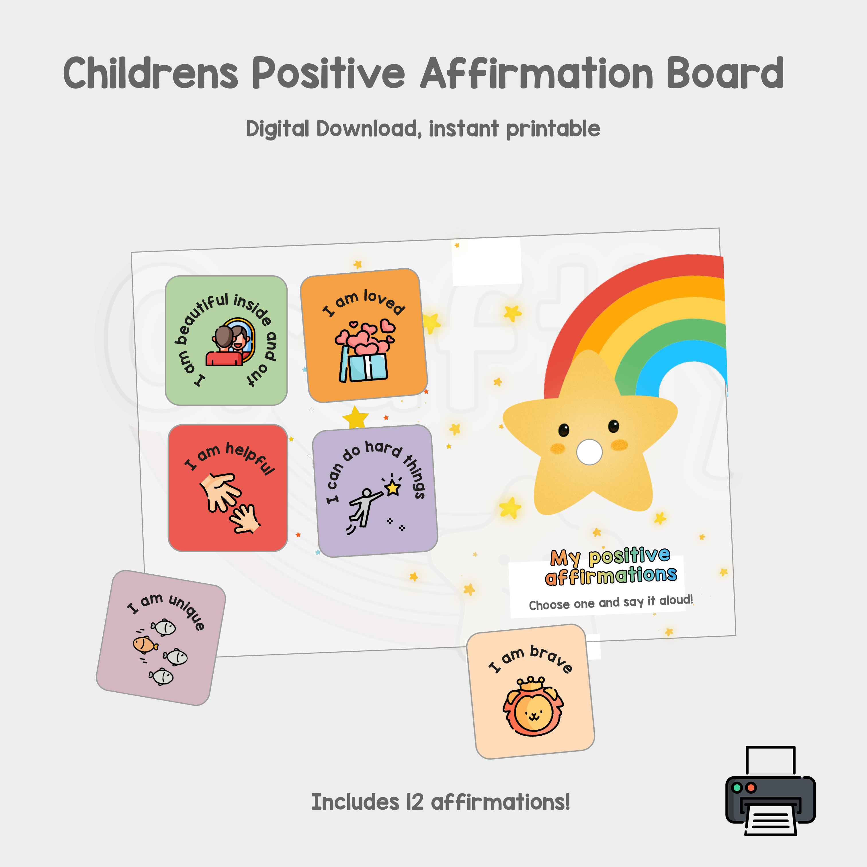 PRINTABLE Positive Affirmations Board – Craftly Ltd
