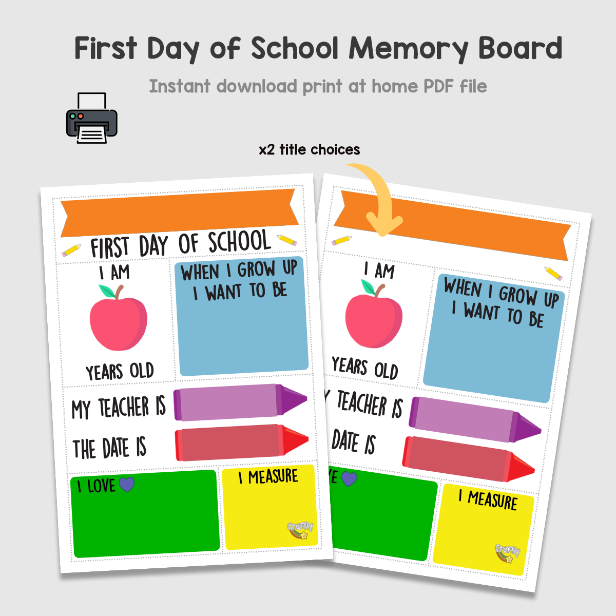PRINTABLE School Memory Photo Board (Rainbow) – Craftly Ltd