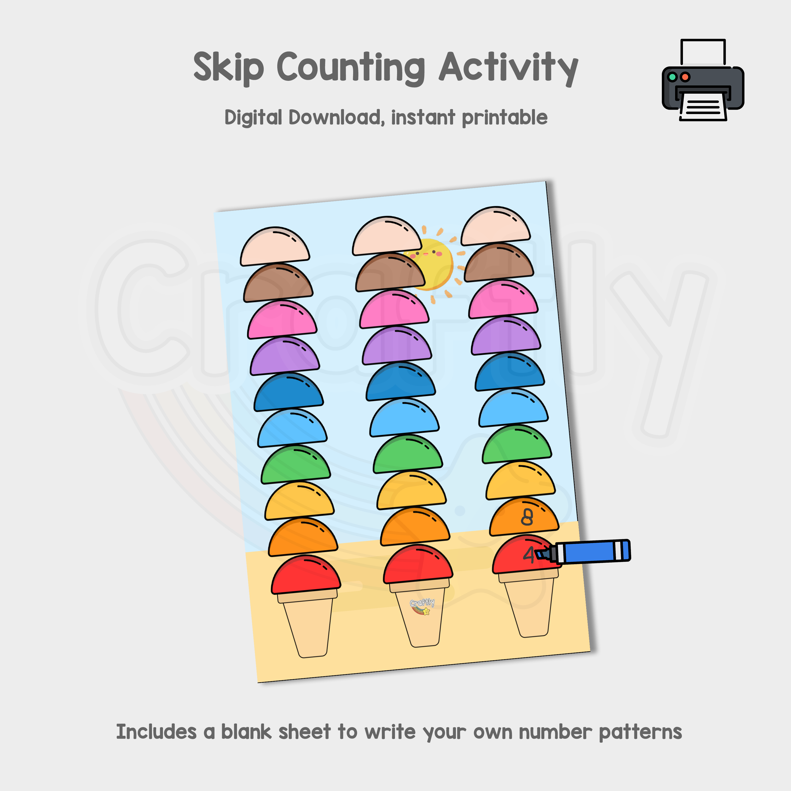 PRINTABLE Skip Counting Activity – Craftly Ltd