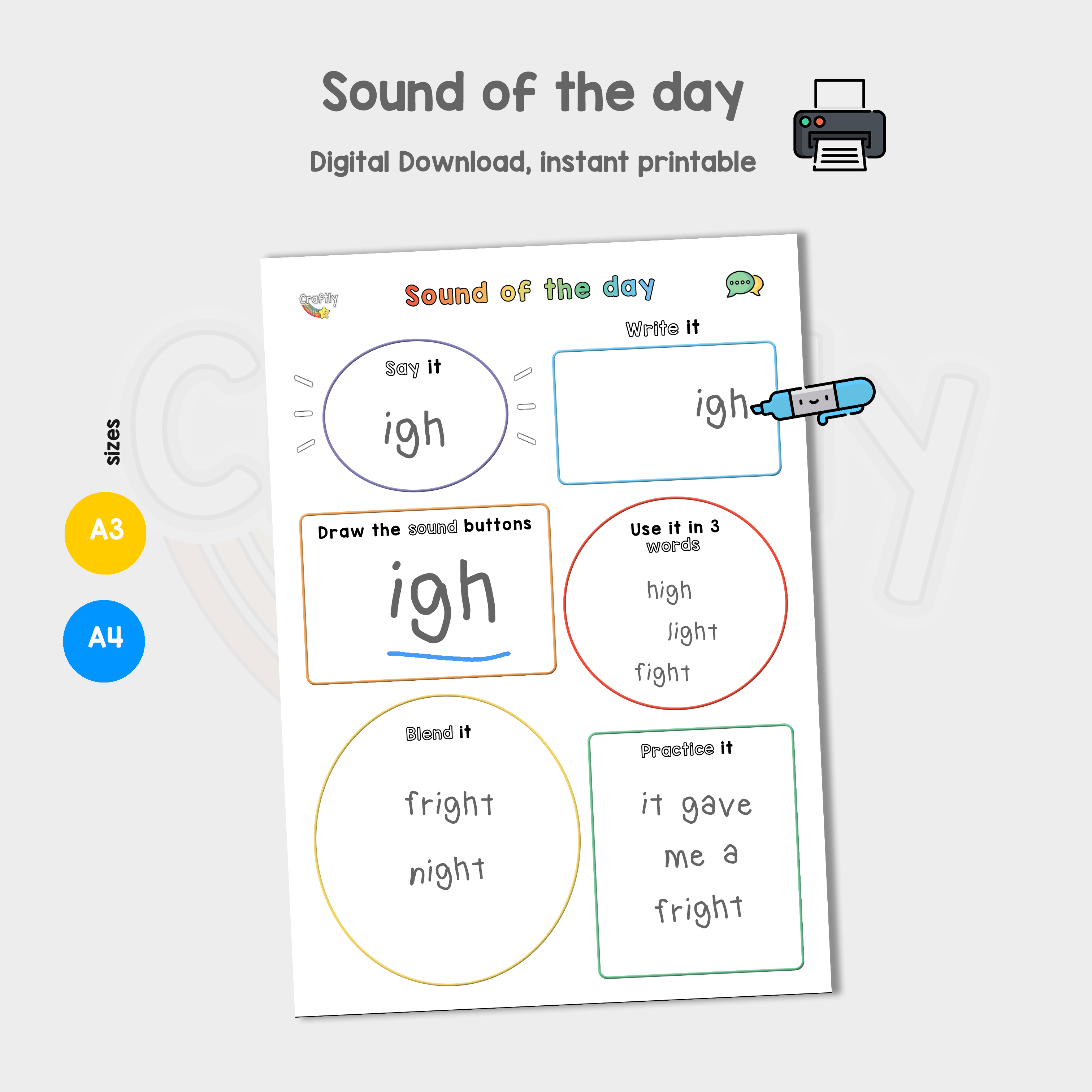 PRINTABLE Sound of the Day – Craftly Ltd