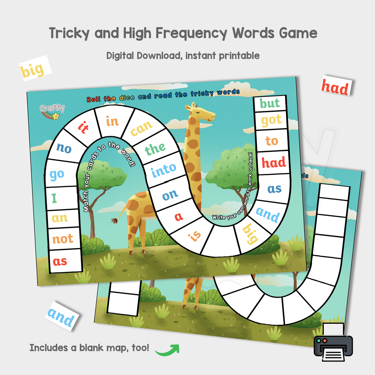 PRINTABLE Tricky Words and High Frequency Words Game – Craftly Ltd